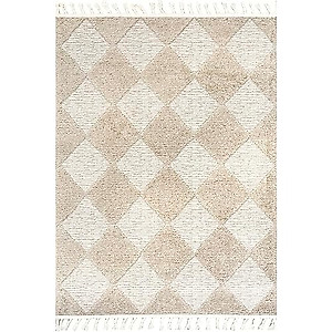 nuLOOM Marissa Trellis 5x8 Area Rug for Living Room Bedroom Dining Room Kitchen, Beige/Ivory