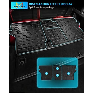 Maszupir Back Seat Cover Protector Compatible with 2010-2024 Toyota 4Runner All Weather Trunk Mat Cargo Liner 2023 4 Runner Accessories (Backrest Mats,Fit with Sliding Tray)