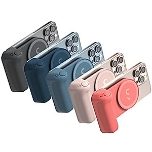 ShiftCam SnapGrip - Mobile Battery Grip with Wireless Shutter Button - Magnetic Mount Snaps on to Any Phone - Built in Powerbank with Qi Wireless Charging - Tabletop Dock | Abyss Blue