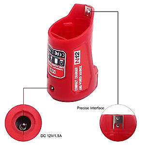 M-12 Battery Charger and USB Power Source Replace for Milwaukee M12 48-59-1201 49-24-2310 12V Compact Charger Compatible with M12 Heated Gear Heated Jacket 48-11-2420 48-11-2411 Lithium Batteries