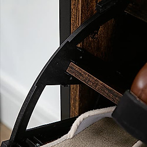 HOMCOM Shoe Cabinet with 2 Flip Doors, Slim 2-Drawer Shoe Cupboard with Divider and Open Compartment for 12 Pairs of Shoes, Entryway Storage Unit, Rustic Brown