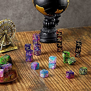 Sumind 48 Pieces MTG Dice Counters Token Dice Compatible with Magic The Gathering Dice Glitter D6 Dice Cube Loyalty Counter Dice Compatible with MTG, CCG, Card Gaming Accessory (Delicate Style)
