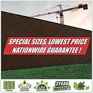 ColourTree 5' x 12' Brown Fence Screen Privacy Screen & Commercial Grade 170 GSM - Heavy Duty - 3 Years Warranty - Cable Zip Ties Included