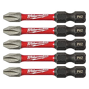 Milwaukee 48-32-4602 Power Bit, 2 Drive, Phillips Drive, 1/4 in Shank, Hex Shank, Steel, Sold as 2 Pack, 10 Count Total