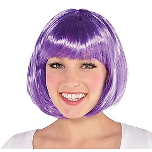 Amscan 3902273.14 Purple Long Bob Style Costume Wig, 1 Ct