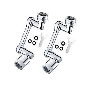 1080° Rotating Faucet Extender, 2 Pcs Large Angle Rotating Splash Filter Faucet Aerator with 2 Water Outlet Modes, Universal 1080° Swivel Extension Faucet Aerator, Faucet Extender for Bathroom Sink