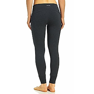 Calvin Klein Women's Premium Performance Double Waistband Moisture Wicking Legging (Standard and Plus), Slate Heather, X-Large