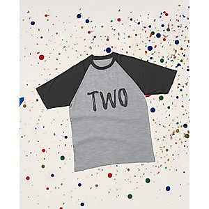 Two 2nd Birthday Shirt 2 Year Old Boys Girls 3/4 Sleeve Baseball Jersey T-Shirt 2T Dark Gray