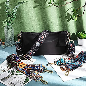 Weewooday 3 Pieces Crossbody Straps Adjustable Purse Straps Replacement handbag Strap Guitar style Strap for Women (Vintage Style)