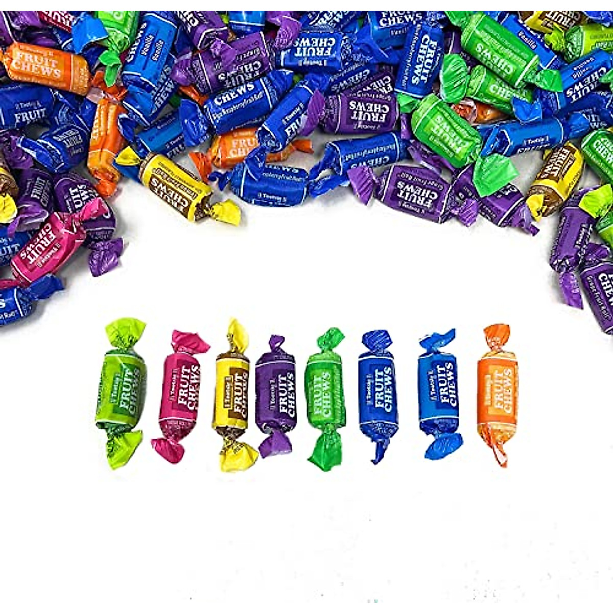 Holiday Special Tootsie Roll Fruit Chews - 6 lbs - Original Chewy Fruity Taffy Candy Soft Chews - Assorted 8 Flavor Variety Bulk Mix in Resealable Pantry Bag - Individually Wrapped, 96 oz.