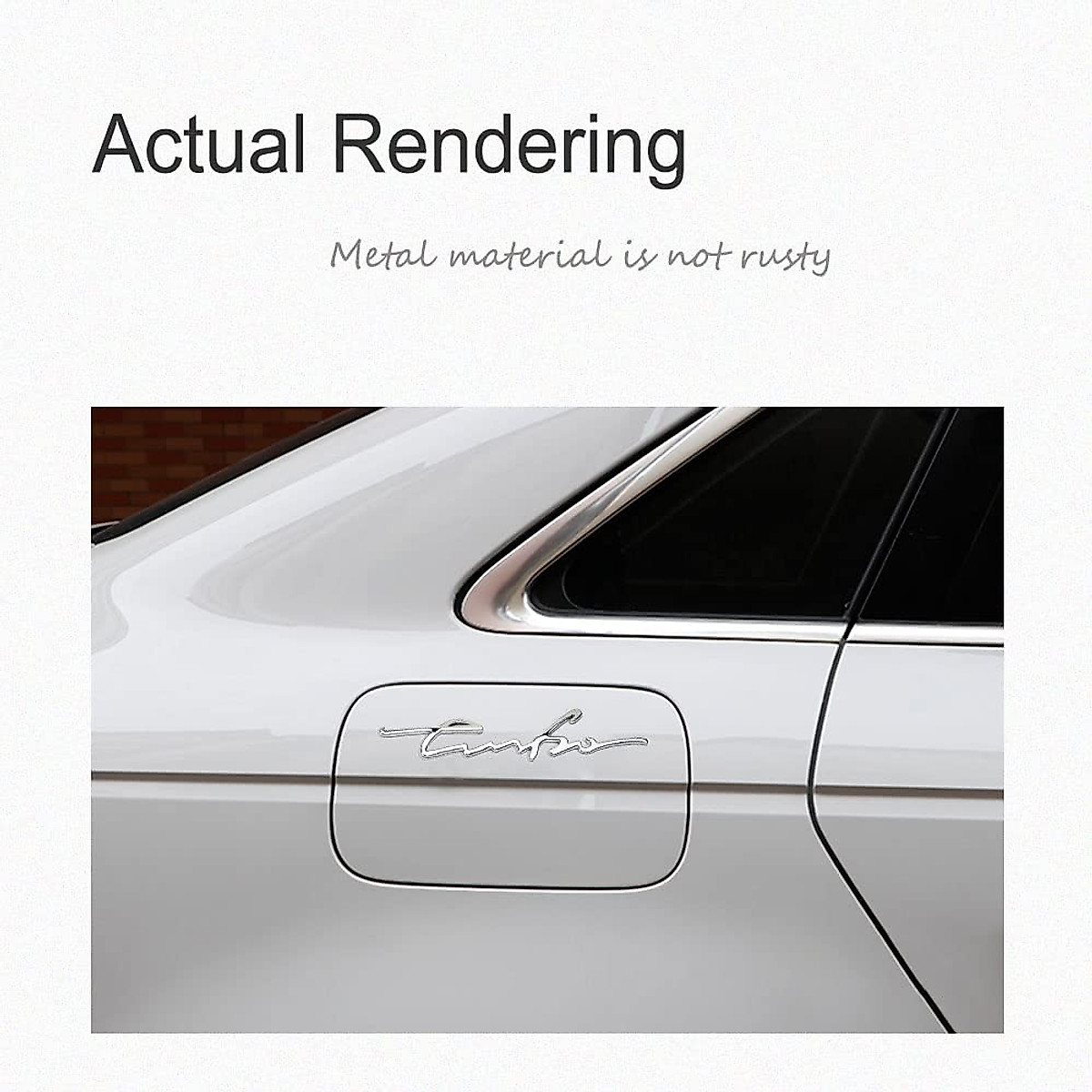 Metal Car 3D Metal Turbo Sticker for Car Sticker, 3D Metal Turbo Sticker for Car, Car Turbo Emblems, 3D Premium Car Side Fender Rear Trunk Emblem Logo Badge Decals for All Cars (Sliver)