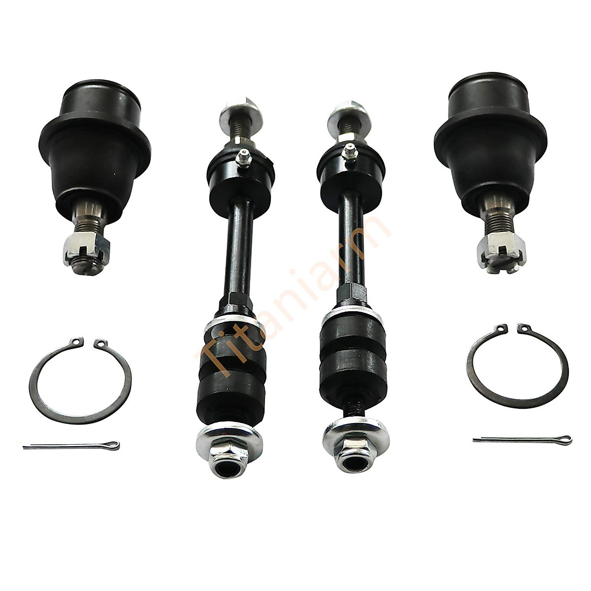 Titaniarm 6Pcs Front Suspension Kits | Upper Control Arm Ball Joint Assembly (OE Numbers: K80306 K80308) Compatible with 2005-2008 Ford F150 | 2006-2008 Lincoln Mark LT (4WD Only)