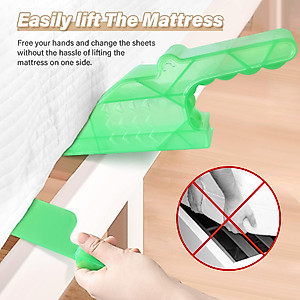 MAXHJX Mattress Lifter Wedge for Changing Sheets: Bed Maker Tool to Helps Lift The Mattress and Hold The Mattress - Alleviating Back Pain (Green)