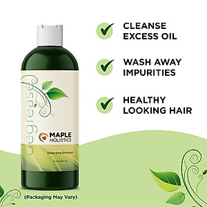 Extra Clarifying Shampoo and Scalp Scrubber - Sulfate Free Cleansing Shampoo for Oily Hair Care with Hair Shampoo Brush and Scalp Exfoliator Made with Recycled Wheat Straw and Soft Silicone 16 fl oz