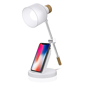 LED Desk Lamps with Wireless Charger, Table Lamps with Adjustable Brightness,Dimmable Eye-Caring Reading Desk Light for Office , Touch Control for Home ,Eye Protection Table Light for Office Bedroom