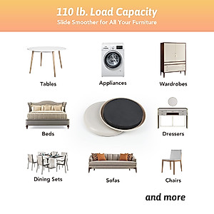 CO-Z Furniture Sliders - 8 Pack, 3 1/2" Reusable Furniture Sliders for Carpet, Heavy-Duty Furniture Gliders Movers for Hardwood Floors, Plastic Moving Pads for Heavy Furniture, Floor Protectors