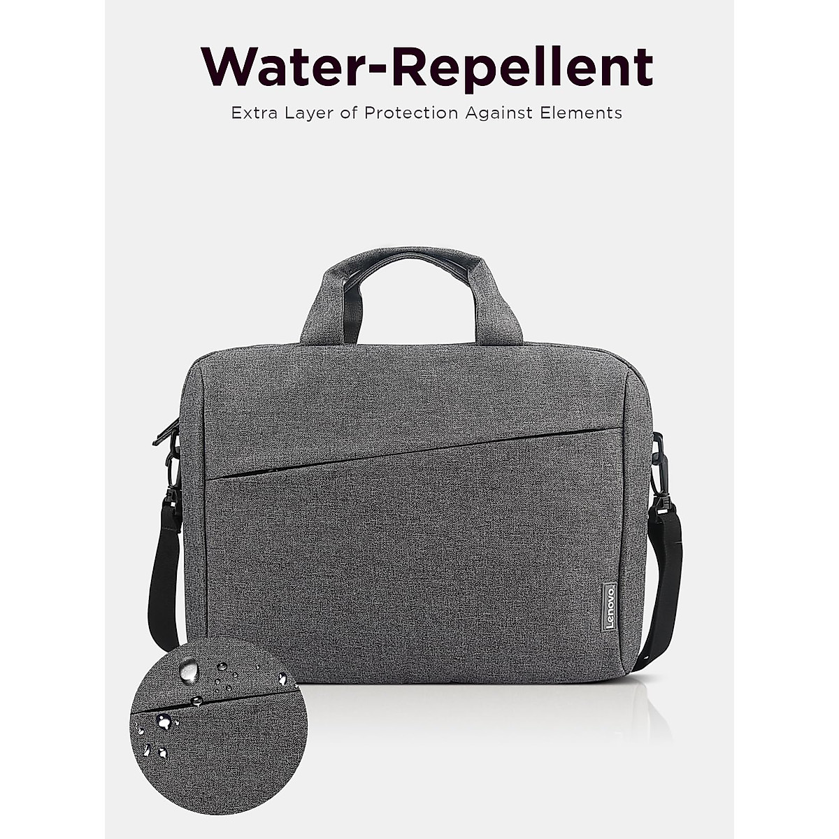 Lenovo Laptop Carrying Case T210, fits for 15.6-Inch Laptop and Tablet, Sleek Design, Durable and Water-Repellent Fabric, Business Casual or School, GX40Q17231 - Grey