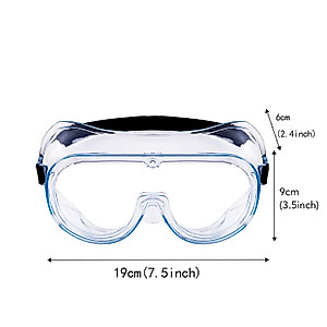 YunTuo 2 pack Safety Goggles, Adjustable,Lightweight Anti-Fog Protective Safety Glasses, Eye Protection, White