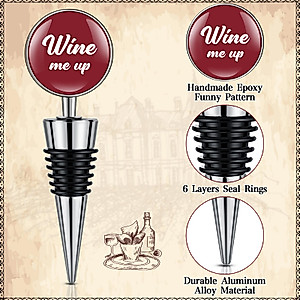 Set of 5 Funny Wine Stopper Wine Bottle Stopper Wine Gifts Accessories for Women Men Beer Beverage Wine Outlet Cap with Funny Sayings for Gifts Bar Holiday Party Wedding (Classic Color)