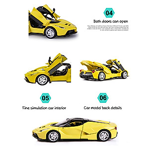 Alloy Collectible Ferrari Race LaFerrari Pull Back Vehicles Diecast Cars Model with Lights and Sounds