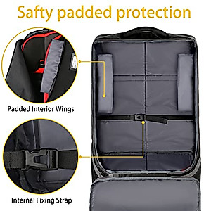 Padded Car Seat Travel Backpack Bag,Durable Large Backpack for Car Seats,Airport Gate Check Bag,Carseat Carrier Bag,Infant Seat Travel Bag with Padded Shoulder Strap,Travel Carseat Cover,Black