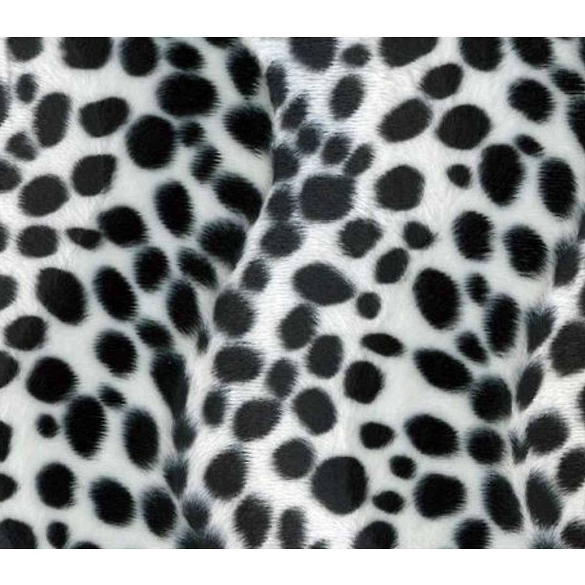 Velboa Fabric Faux Fake Animal Fur White and Black Dalmatian / 60" Wide/Sol...