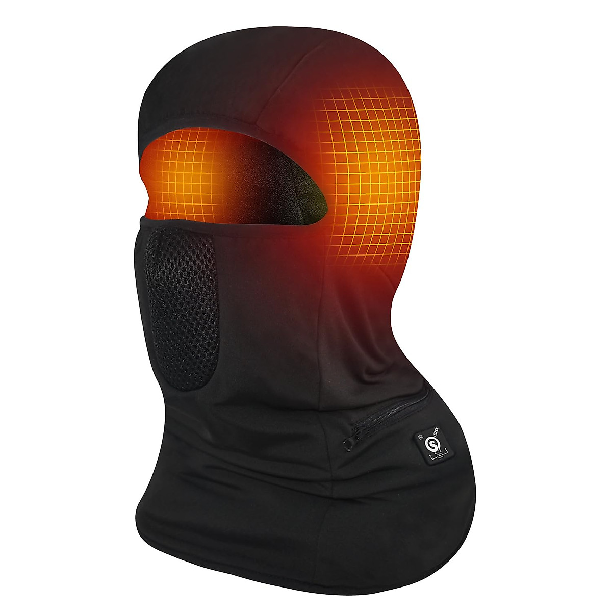 WERMSOCK Heated Ski Mask, Heated Balaclava Face Mask, Windproof Black Ski Mask for Men, Thermal Full Face Ski Mask for Motorcycle Riding Cycling