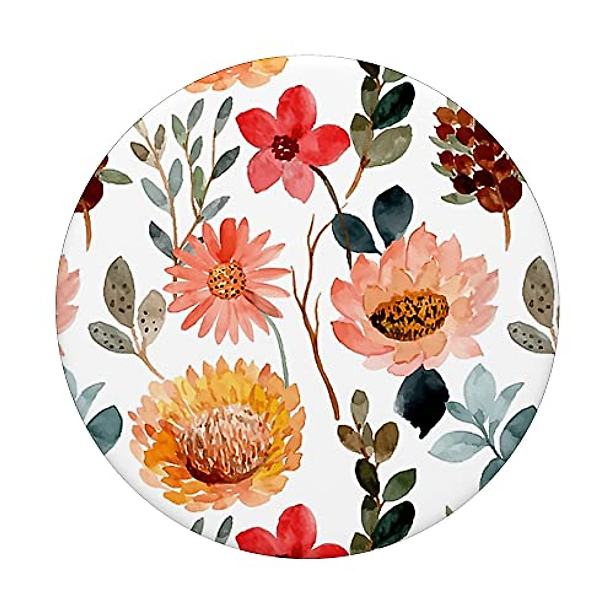 Cute Colorful Garden Botanical Watercolor Floral Pattern PopSockets Swappable PopGrip
