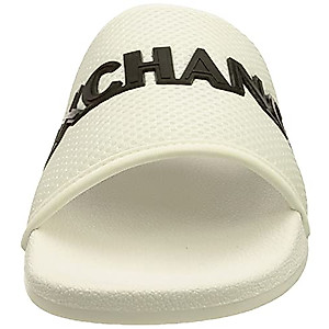 A|X ARMANI EXCHANGE Men's Slip On Sandal Slide, White+Off White, 11