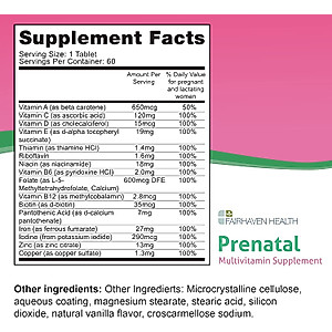 Fairhaven Health PeaPod Prenatal Multivitamin - 1 Per Day, Light Vanilla Flavor - Pregnancy Must Haves for Women and Baby Health - includes Iron, Vitamin C, and Folic Acid - 2 Month Supply