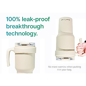 Four Leaf TrustyMate – 100% Leak Proof 40 Oz Tumbler with Handle and Built-In Straw Lid – Insulated Leak Proof Stainless Steel Tumbler