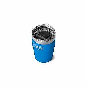 YETI Rambler 8 oz Stackable Cup, Stainless Steel, Vacuum Insulated Espresso Cup with MagSlider Lid, Big Wave Blue