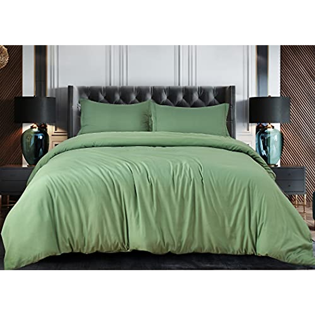 Colourful Snail Duvet Cover 2 Piece Set, Ultra Soft Double Brushed Microfiber Comforter Cover with Zipper Closure and Corner Ties, Twin, Green