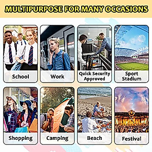 ASKSKY Clear Backpack Stadium Approved, Thriple Compartments Book Bag Heavy Duty Black PVC See Through Backpack for School for College Travel Work Festival, Black and Grey