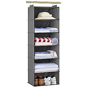 SLEEPING LAMB 60'' Long Hanging Garment Bags for Closet Storage and 6 Shelves Jumbo Hanging Closet Organizer and Storage