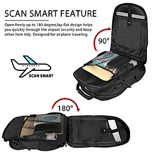 BAHIWOM Travel Laptop Backpack, 50L Extra Large Backpack Anti Theft Heavy Duty Backpacks with USB Charging Port Fit 17 Inch Laptops, Big Bookbag, Casual Hiking Daypack for Women/Men