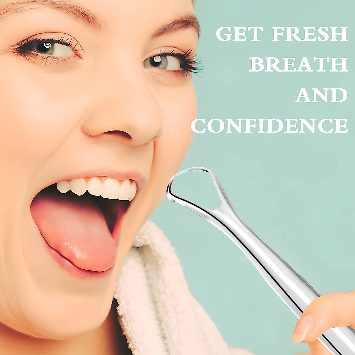 Tongue Scraper Cleaner, Stainless Steel Tongue Cleaners Tongue Scraper for Adults Oral Care Tongue Tool for Bad BreathEasy to Use Tongue Cleaner for Travels Meetings Work or Home Use