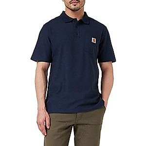 Carhartt Men's Loose Fit Midweight Short-Sleeve Pocket Polo, Navy, XX-Large