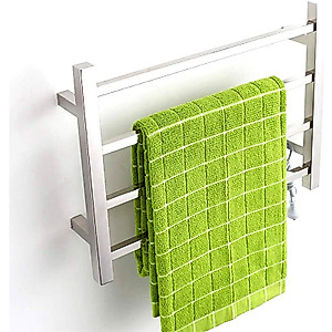 MUSUMI Towel Warmer, Heated Towel Warmer,Stainless Steel Electric Heated Warmer Radiator Wall Mount Towel Rail for Bathroom Kitchen,Bath Towel Dryer, Hardwi