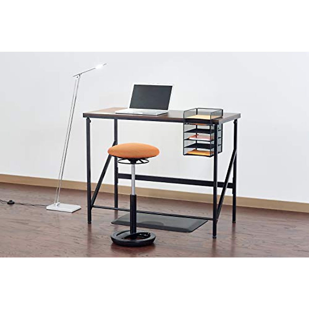 Safco Products Sit/Stand Bi-Level Desk, Walnut/Natural, 48"W x 24"D x 50"H, 1957WL