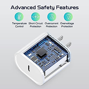 iPhone 12 13 14 Fast Charger,【Apple MFi Certified】 2-Pack 20W Type C Fast Charger Block with 6FT USB-C to Lightning Cable Compatible with iPhone 14 13 12 11 Pro Max/Pro/Plus/Mini/Xs Max/XR/X, iPad