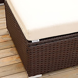 NICESOUL Conversation Sets Outdoor Patio Furniture Sofa Set Table PE Rattan Wicker Conversation Sets Clearance (Brown Corner)