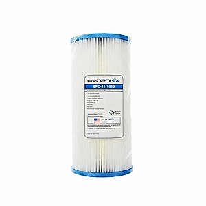 Hydronix SPC-45-1010 Polyester Pleated Filter 4.5" OD X 9 3/4" Length, 10 Micron