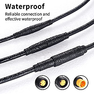 baluoqi Electric Bike 1T2 Cable for BAFANG BBS Mid Motor Y-Splitter Extending Wire with 3 Pin Connector Works with Shift Sensor and Brakes