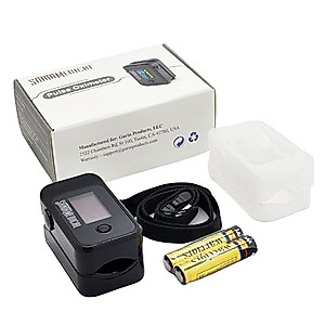 Santamedical Dual Color OLED Pulse Oximeter Fingertip, Blood Oxygen Saturation Monitor (SpO2) with Case, Batteries and Lanyard