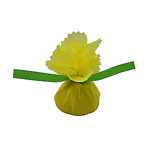 Regency Wraps Lemon Cover With Ribbon For Seed Free Squeezing of Lemon Halves or Wedges, Ribbon Wrap, Yellow (100 Count)