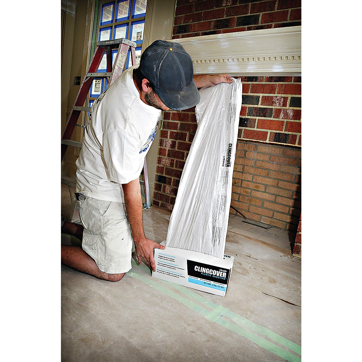 Trimaco Easy Mask Cling Cover Plastic Sheeting, 9-feet x 400-feet