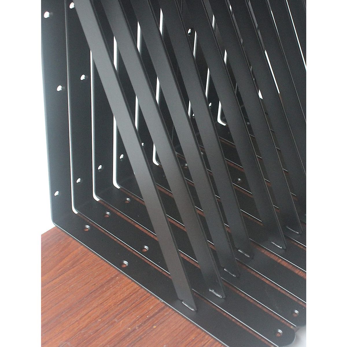 20 Pack L22" x H 12" Black Heavy Duty Shelf Brackets with Screws Metal Shelf Brackets Shelf Support Angle Brackets for Shelves L Brackets Heavy Duty Floating Shelf Brackets