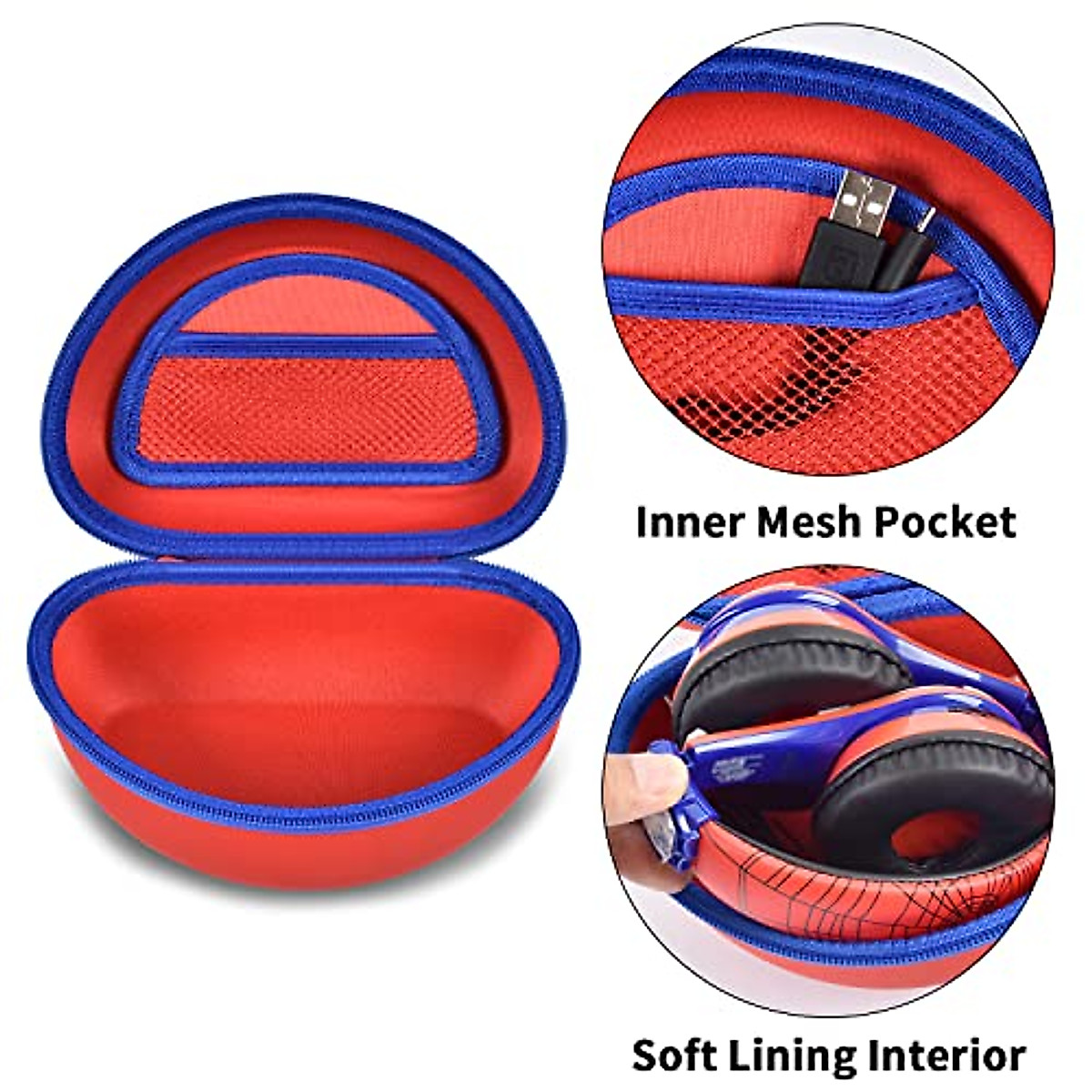 Case Compatible with eKids Wireless Bluetooth Portable Headphones, Kids and Toddler Headband Storage Holder Bag Pouch Also Fits for Audio Cable (Box Only)