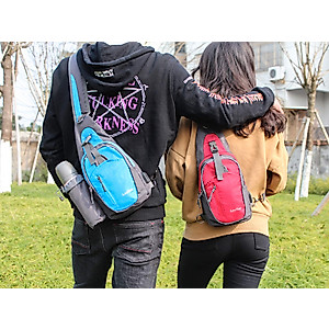 AmHoo Sling Backpack Chest Shoudler Crossbody Bag Water Resistant Hiking Daypack Small Red